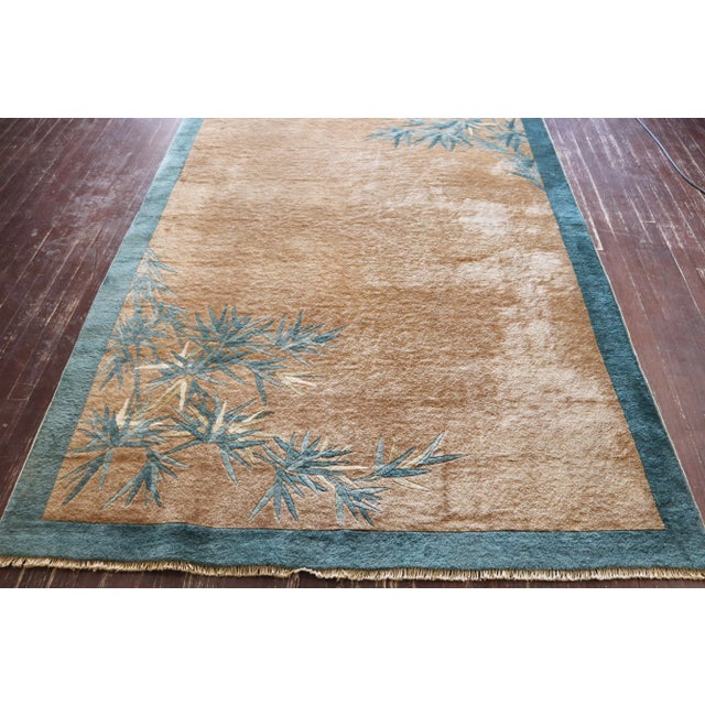 Antique Art Deco Bamboo Tree Rug | Chairish