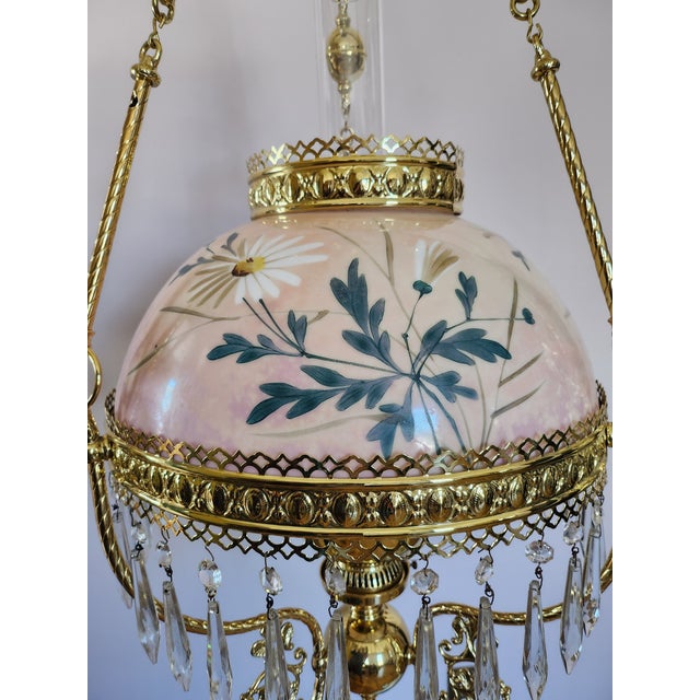 Original Late 19th Century Victorian Parlor Oil Lamp Chandelier With ...