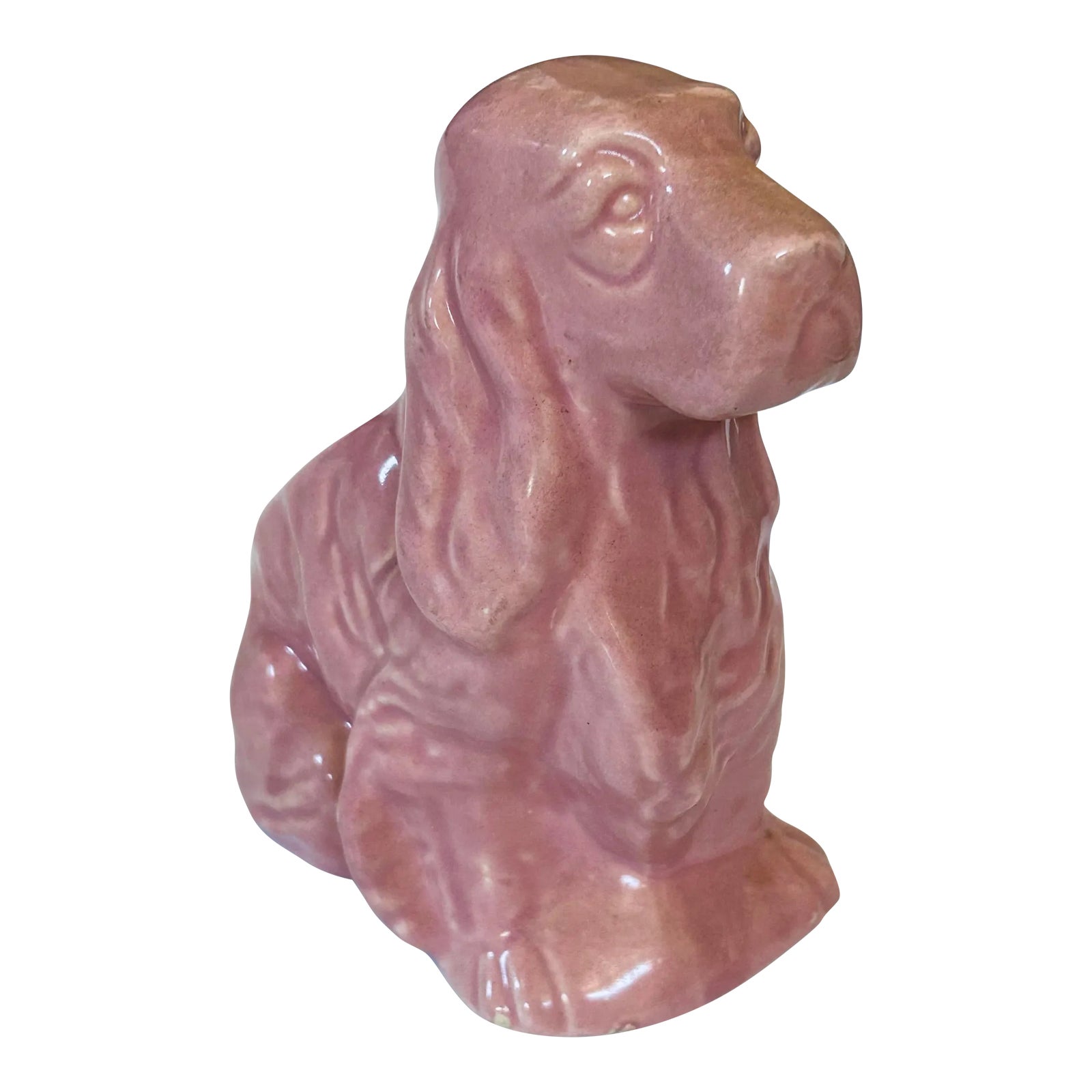 Shawnee Pink Pottery Spaniel Dog Planter/Vase | Chairish