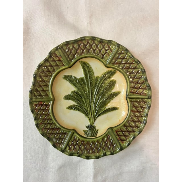 Palm Beach Regency Majolica Style Decorative Palm Tree Plates - a Pair ...