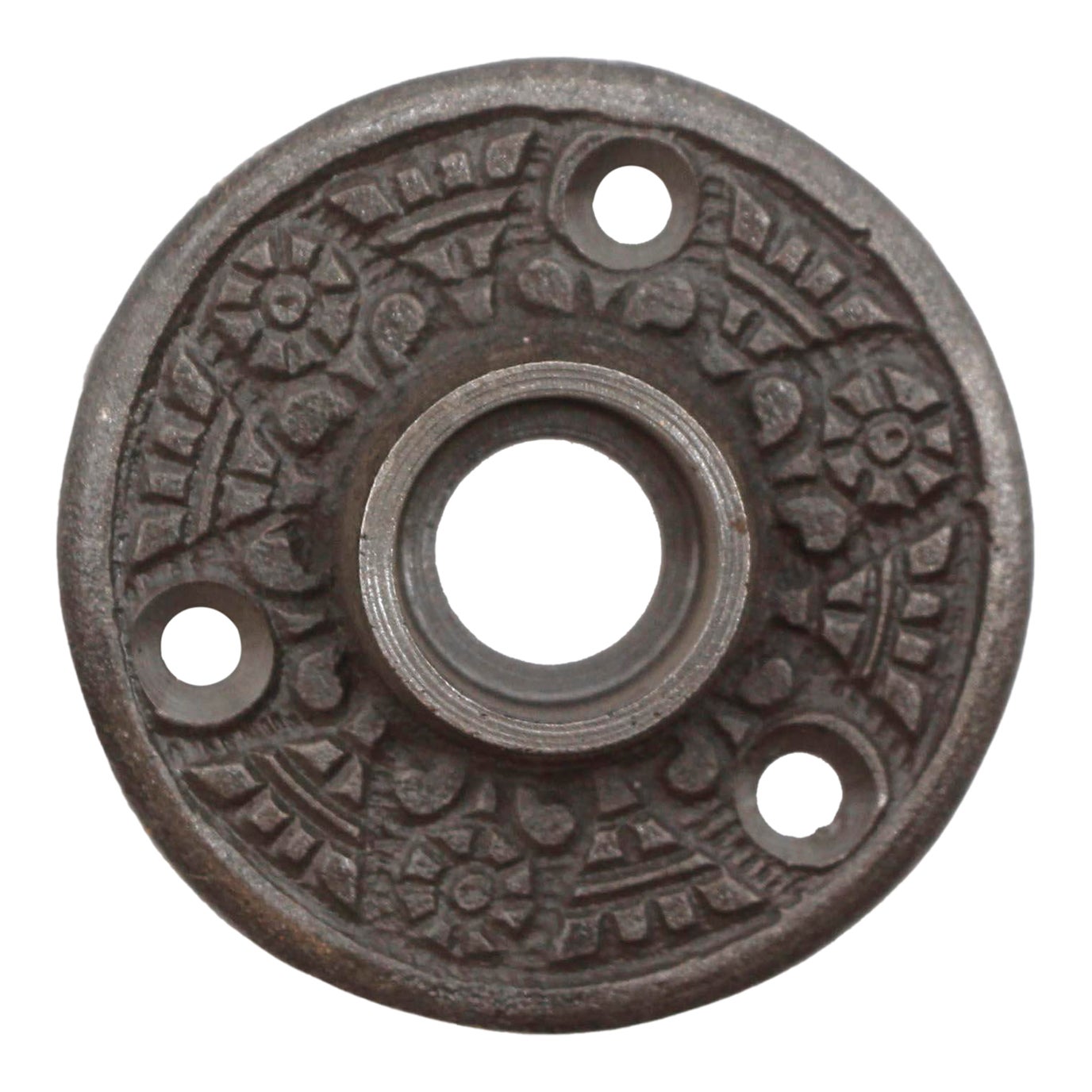 Victorian 2 In. Floral Black Cast Iron Door Rosette | Chairish