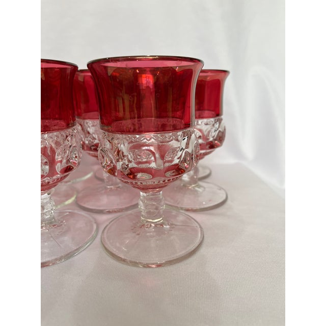 1950s Kings Crown Ruby Red Wine Glasses by Tiffin Franciscan - Set of 8 ...