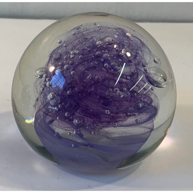 Vintage Purple Art Glass Paperweight | Chairish