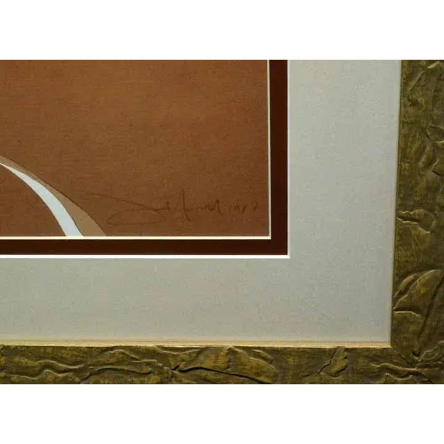 1980s Frank Howell "Tieria Rojo" on Paper Framed Hand Signed With ...