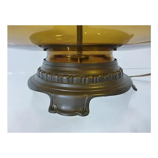 Transparent Amber Glass Table Lamp | Chairish