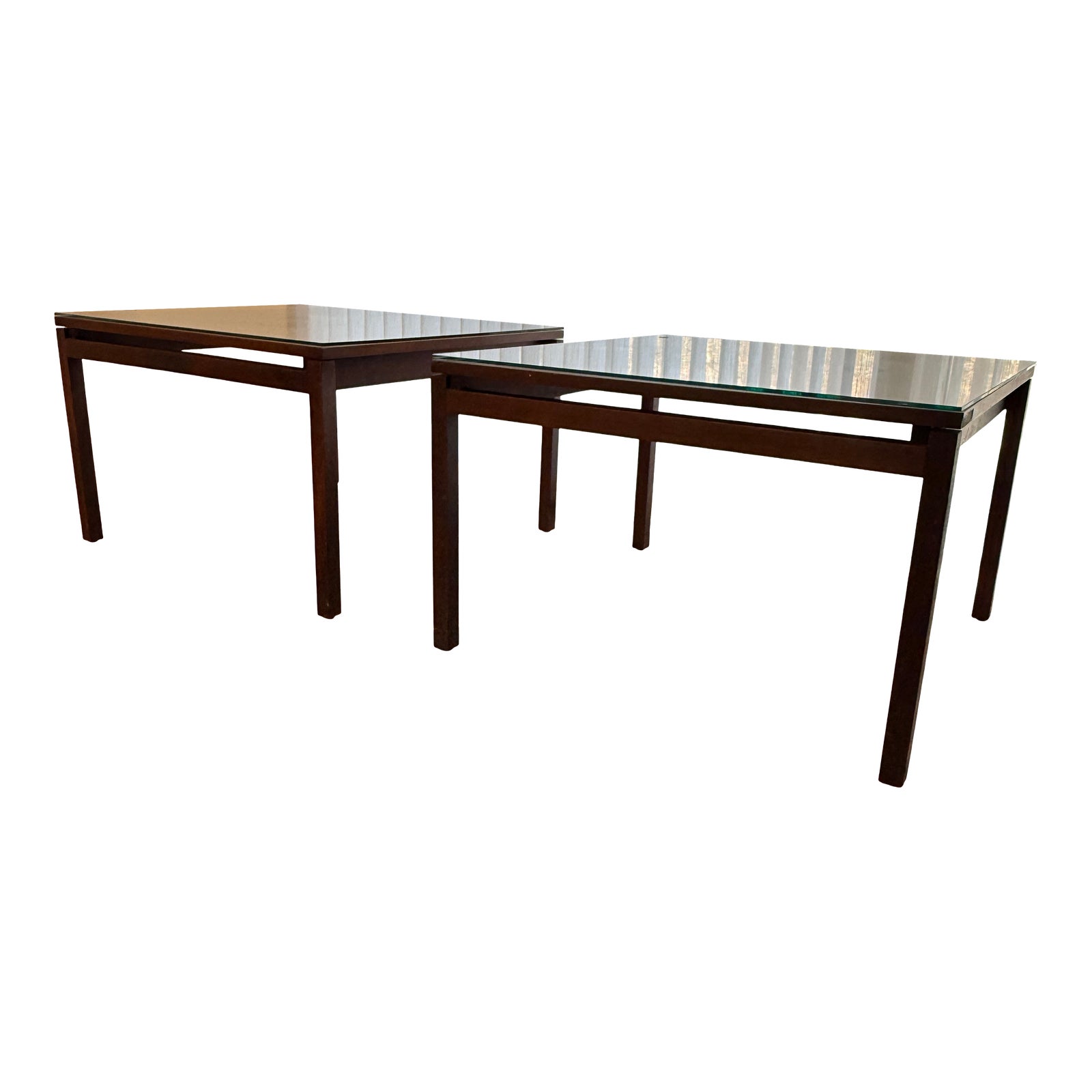 Pair of Early Walnut Side Tables by Lewis Butler for Knoll, Early 1950s ...