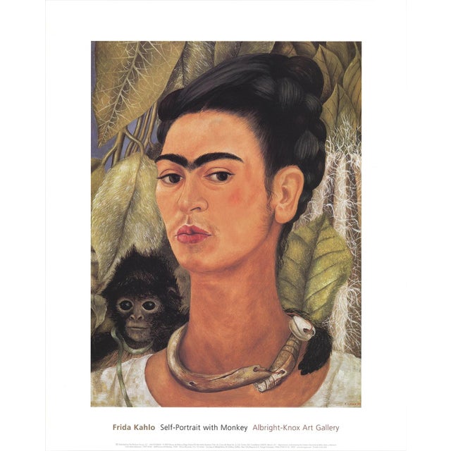 2003 Frida Kahlo Self-portrait With Monkey Lithograph | Chairish
