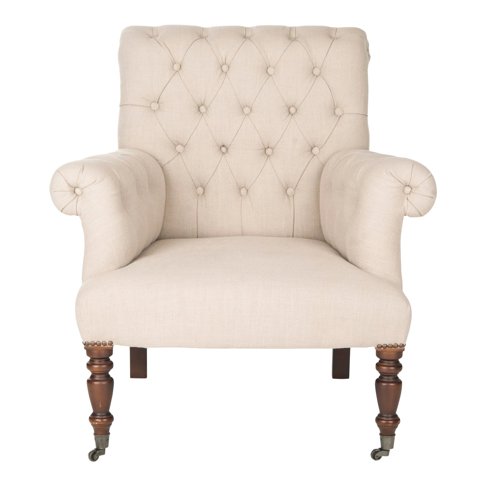 Club Chair in True Taupe & Black | Chairish