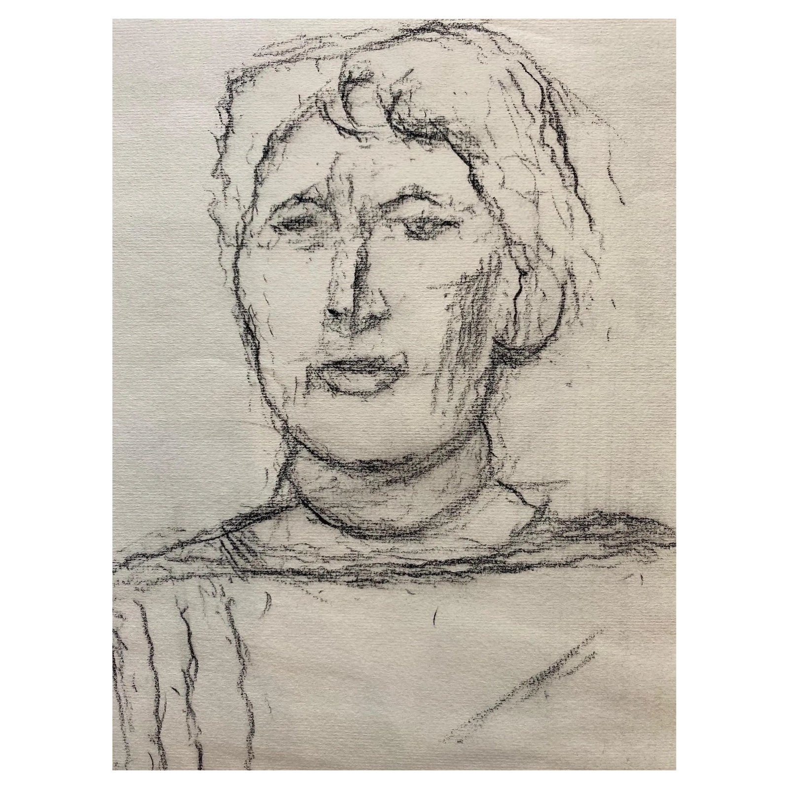 Alexandre Blanchet, Portrait de femme pour Torca, 1959, Charcoal ...