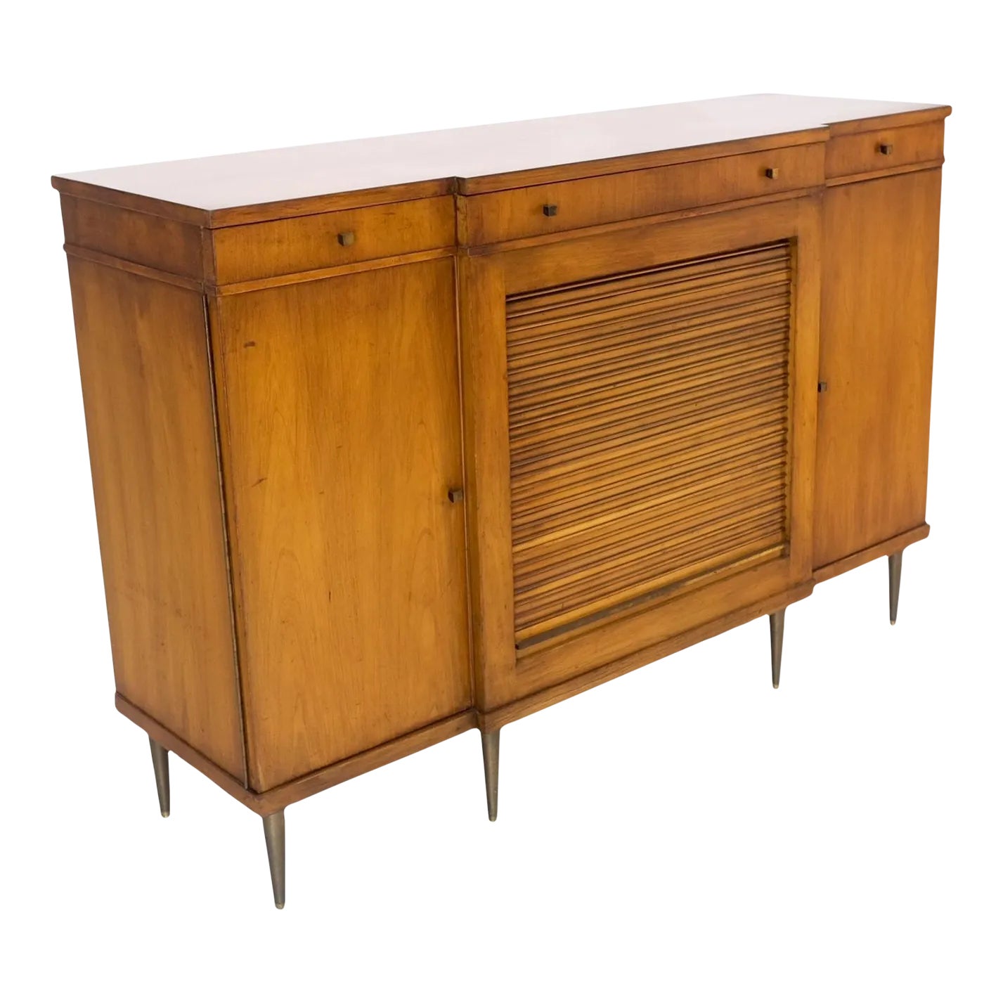 Widdicomb Tambour Doors Compartment Console Server Credenza Cabinet ...