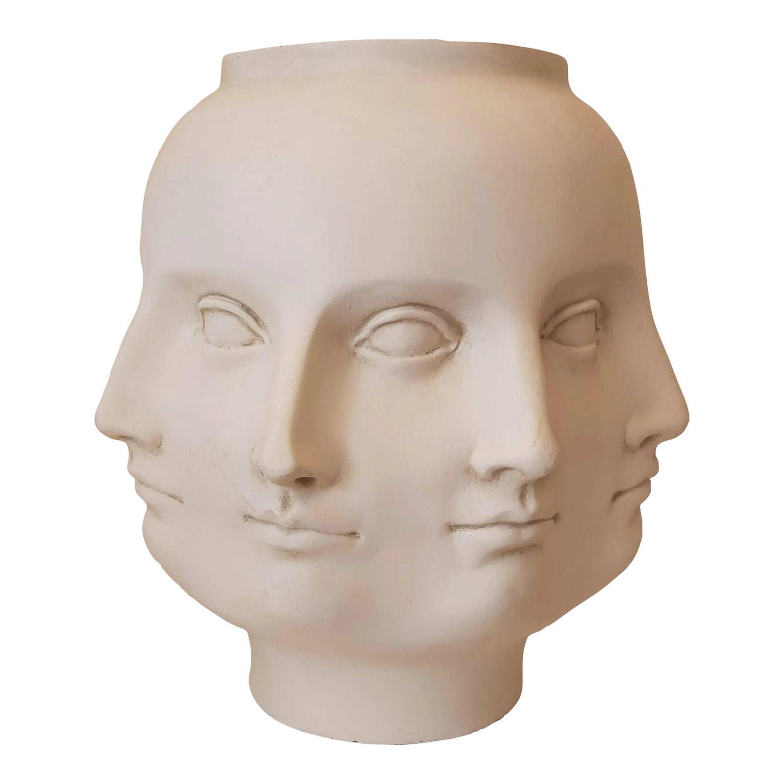 Modern Abstract Multi Face Unglazed Vitruvian Pottery Head Vase ...