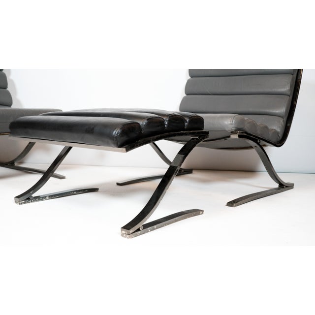 1980s Post Modern Design Institute of America Chrome Lounge Chairs ...