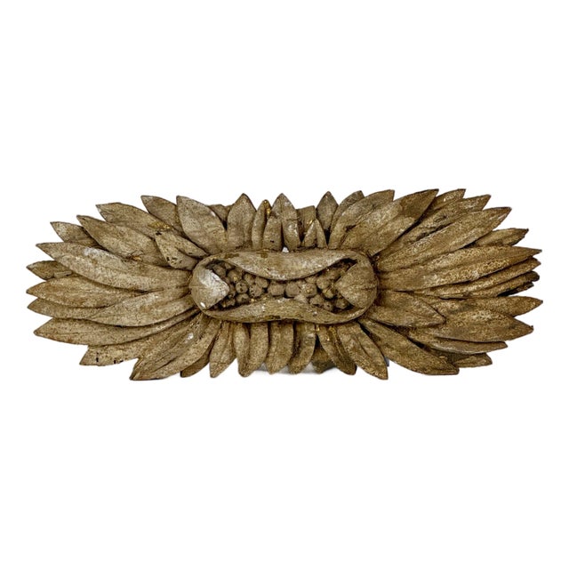 Antique Architectural Salvaged Finely Hand Carved Wood Winged Sunburst ...
