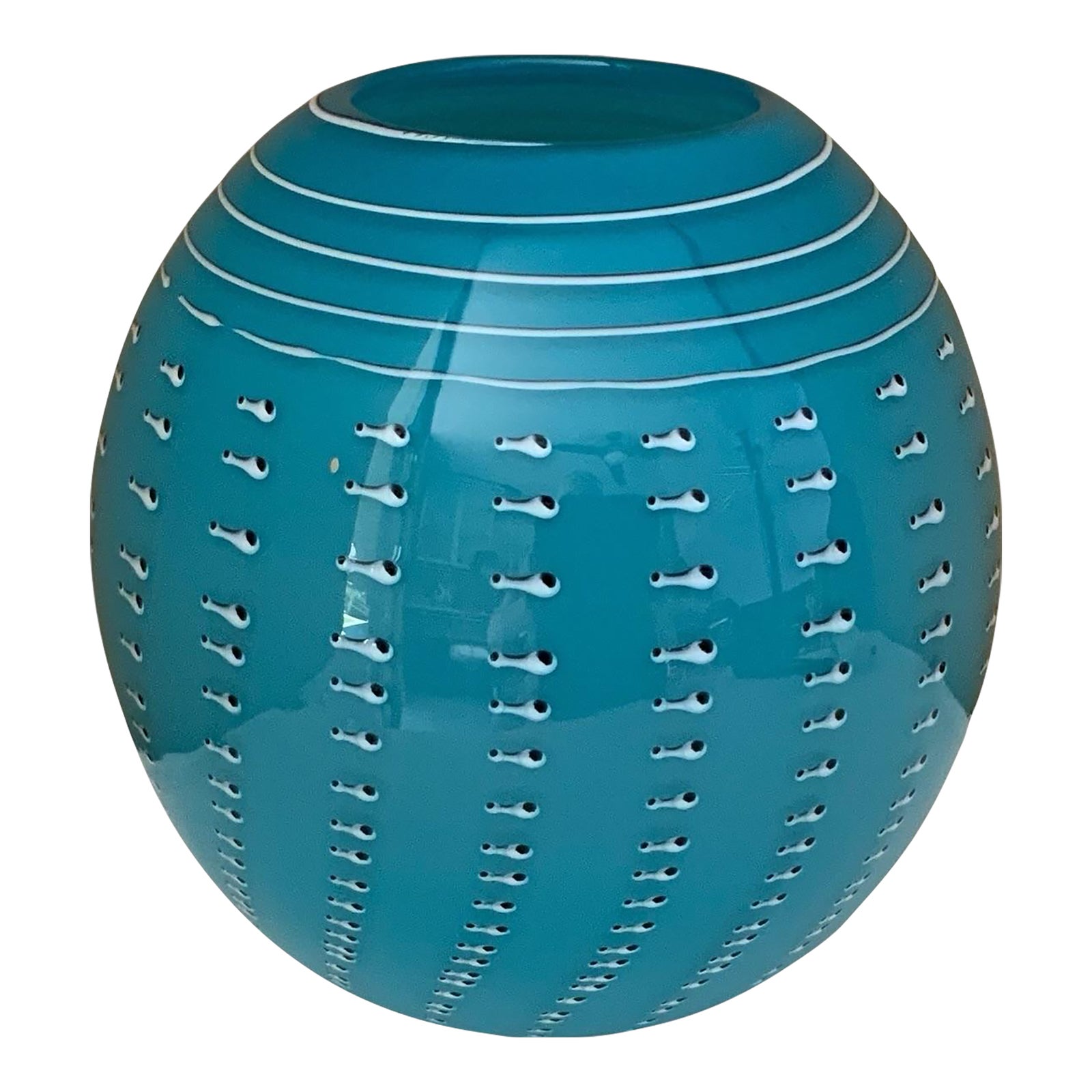 1960s Pizzichillo & Gordon Round Glass Vase Coral Sea Urchin Series ...