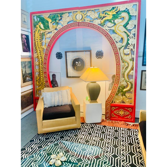 Pair of Wood Carved Chinese Restaurant Entry Arch, Circa 1940s | Chairish
