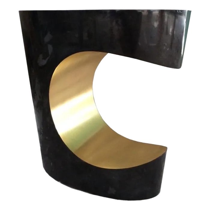 Crescent Parchment Table (charcoal Parchment) | Chairish