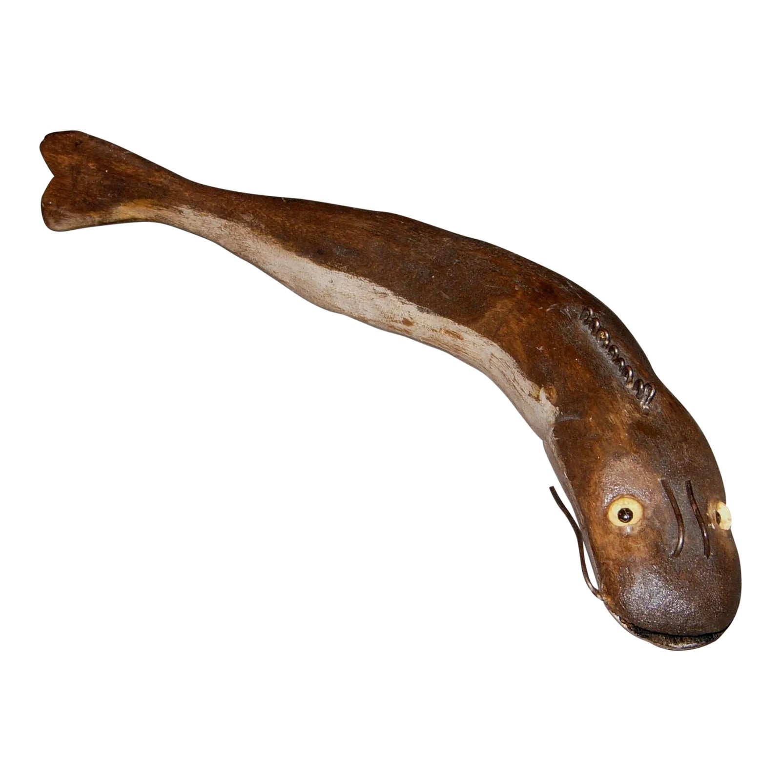 Vintage Hand-Carved Catfish Decoy Signed Bob Foster | Chairish