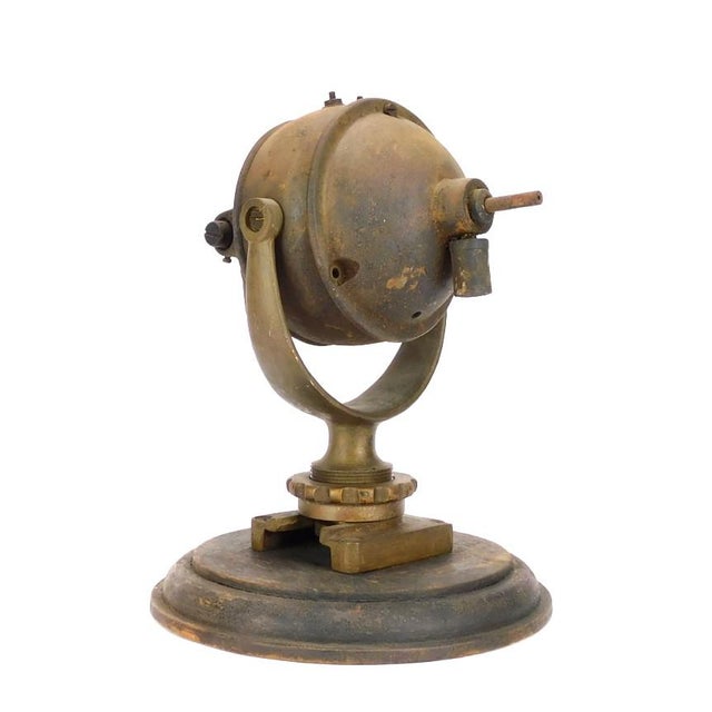 Vintage Industrial Decorative Iron Electric Motor on Wood Base | Chairish
