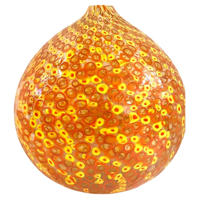 Monumental Stephen Rolfe Powell Orange & Yellow Murrine Glass Sculpture ...