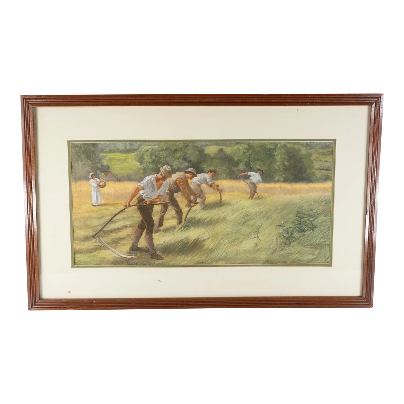 Late 19th Century Pastel Painting "The Mowers" by Philip Richard Morris ...