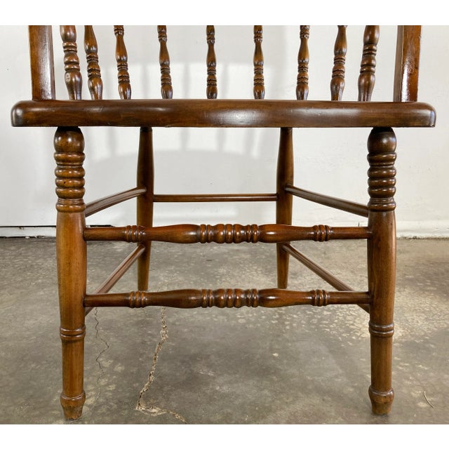 Vintage Wood Saloon Style Bankers Chair | Chairish