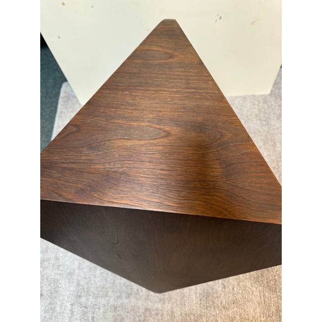 William Earle "Hal" Faceted Walnut Side Table | Chairish