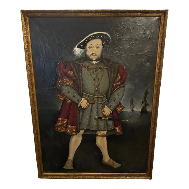 1930s English Oil Painting Portrait Tudor Royal King Henry VIII After ...