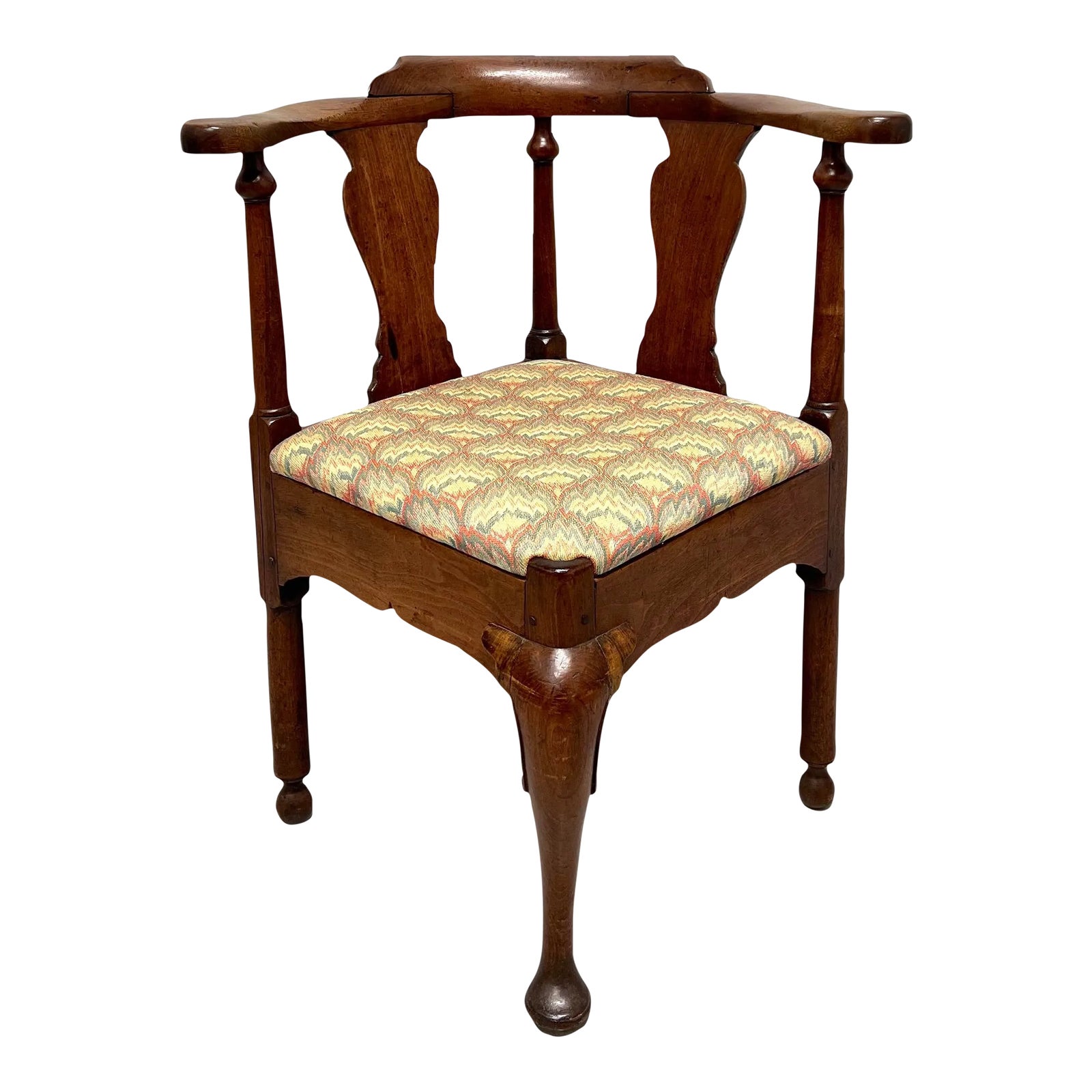 Antique 18th Century Circa 1750 American Colonial Walnut Corner Chair ...