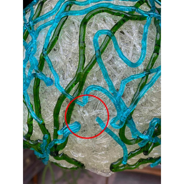 Mid-Century Atomic Spaghetti Lucite Green & Turquoise Floor Lamp | Chairish