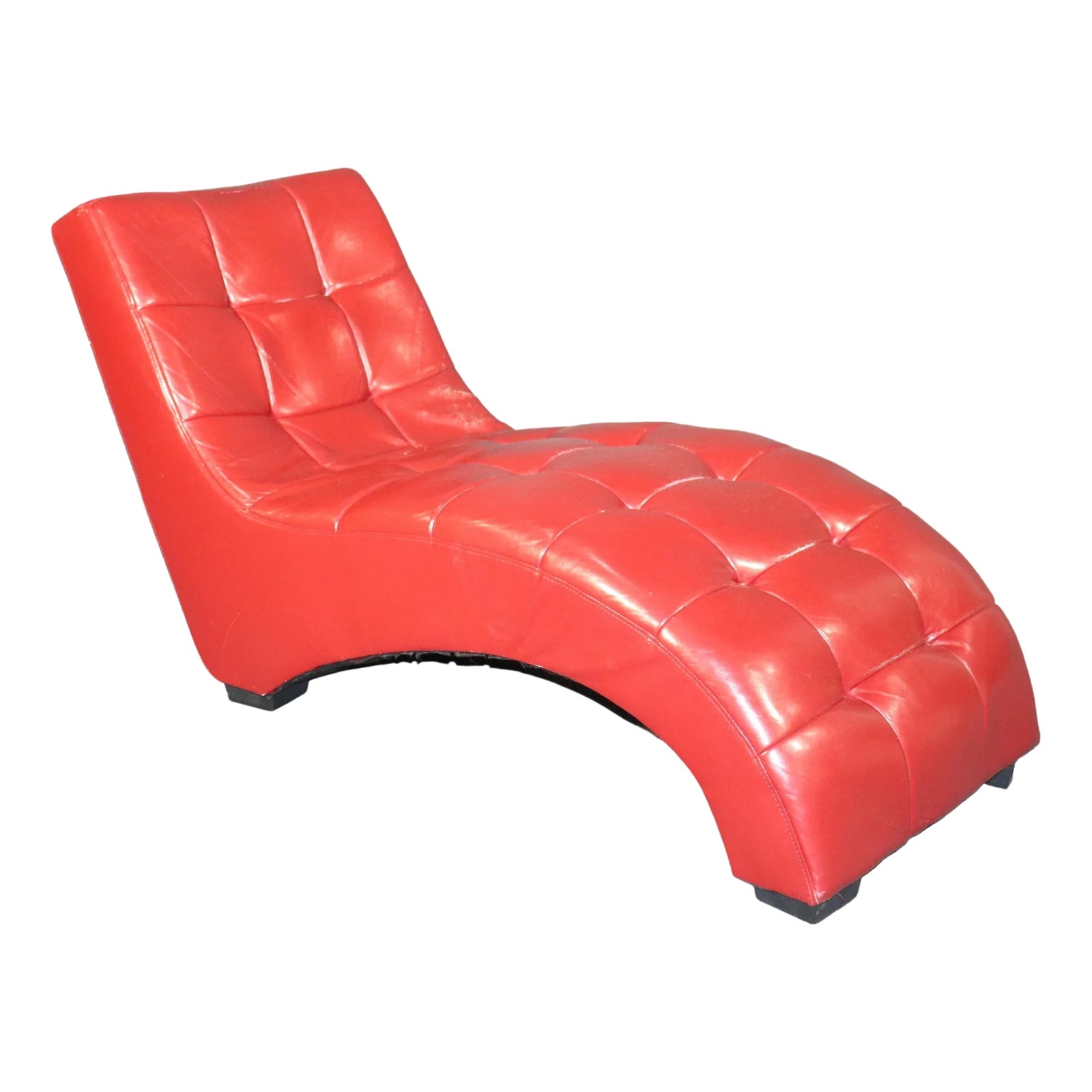 Red leather chaise lounge chair store