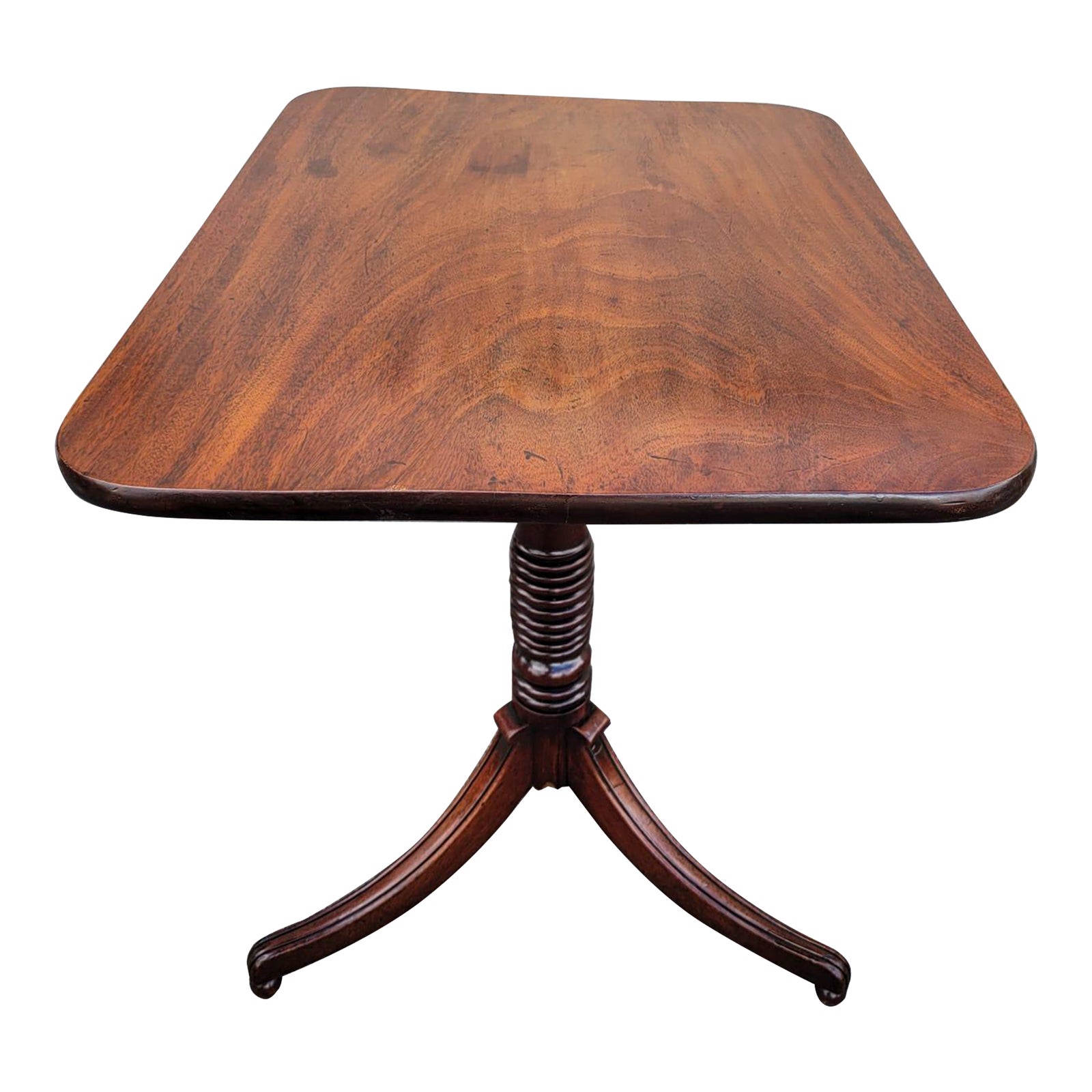 19th Century American Federal Style Walnut Tilt-Top Table | Chairish