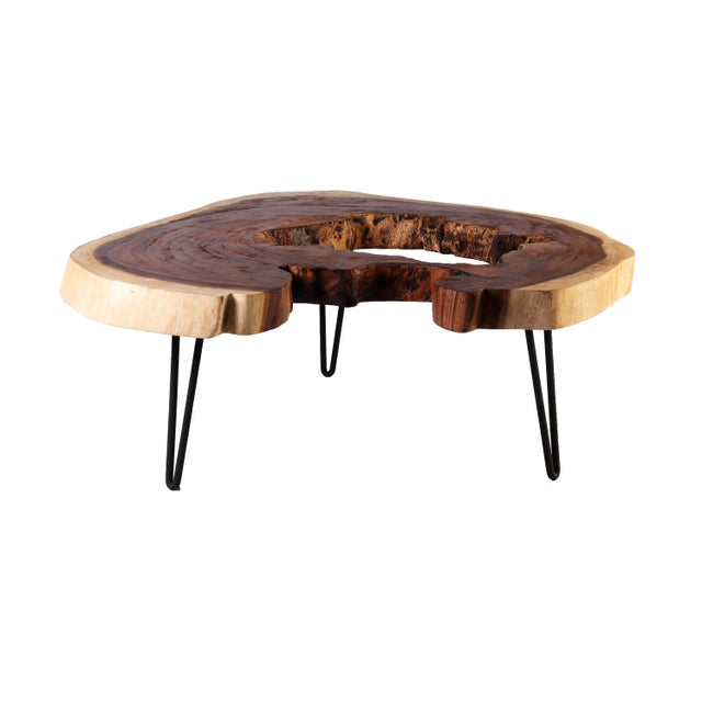 Organic Modern Lake Living Edge Coffee Table | Chairish