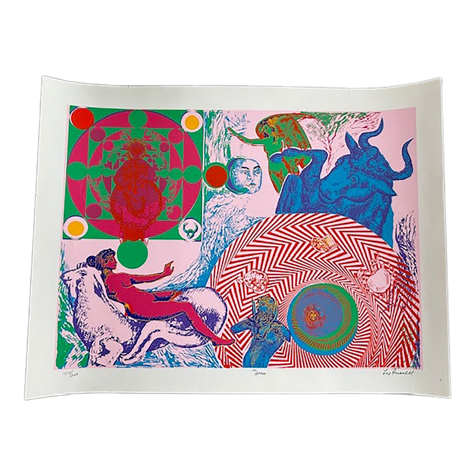 1970s Taurus, Mid Century Modern Serigraph Print by Leo Russell | Chairish