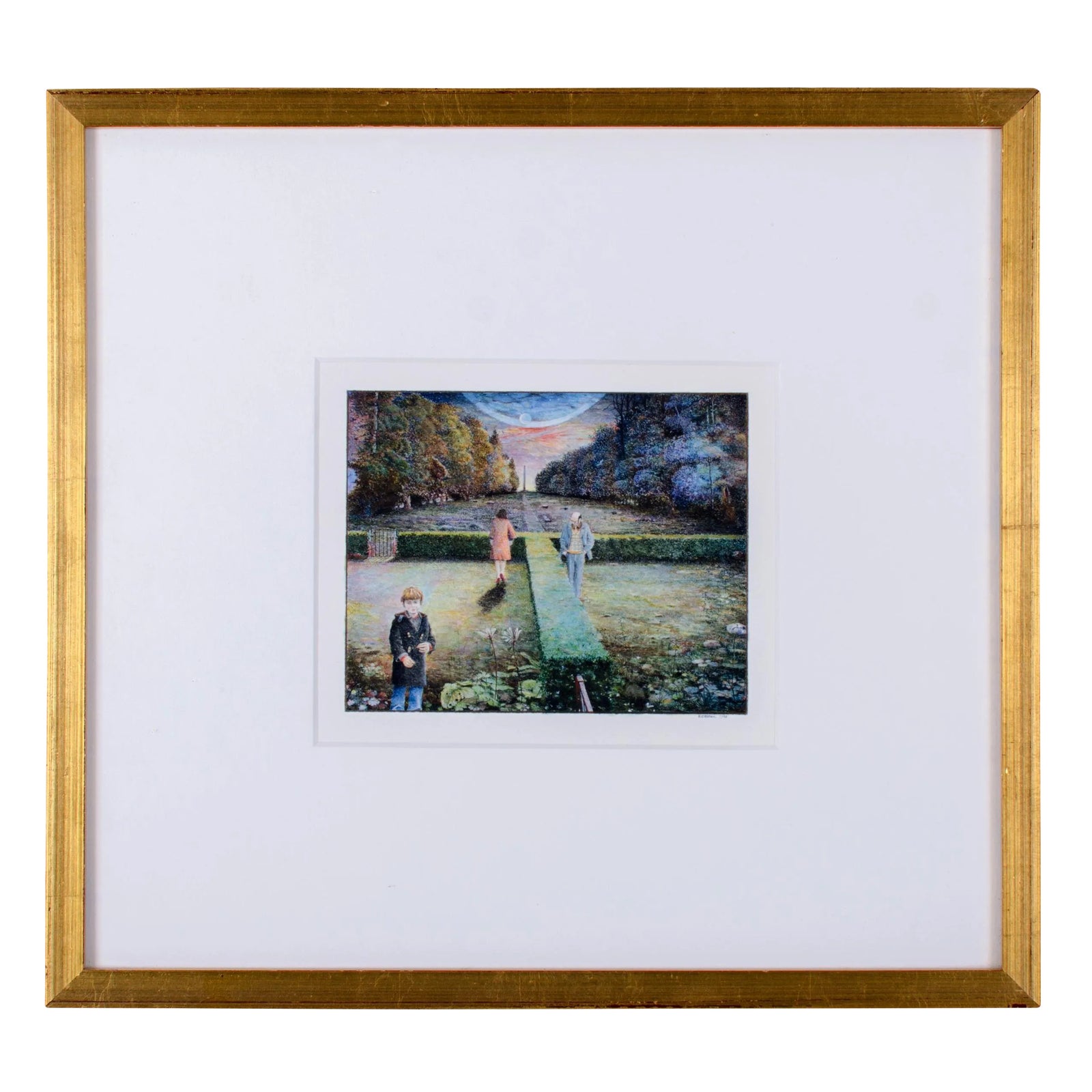 1980s Robert Bates Surreal Miniature Painting | Chairish