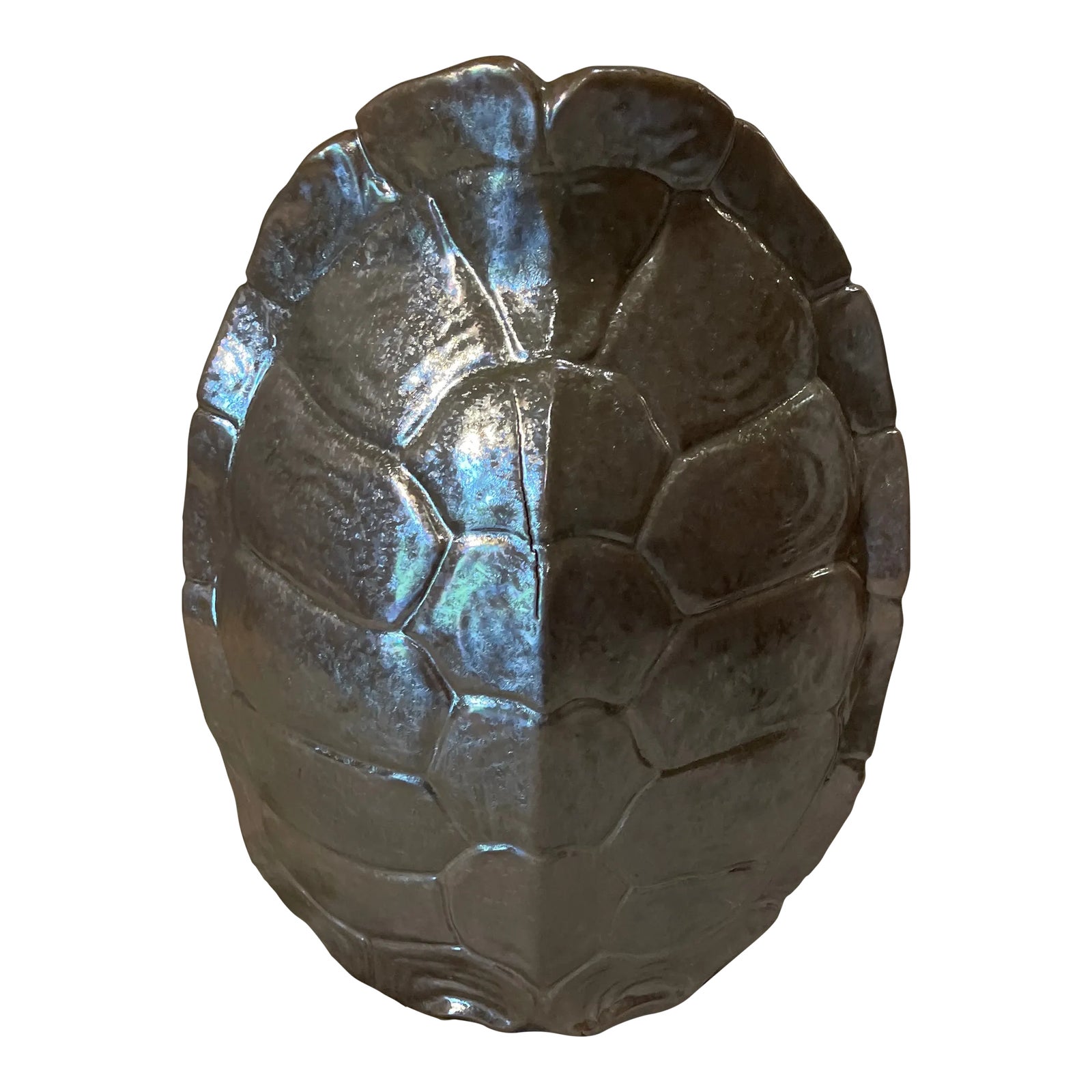 Glazed Ceramic Turtle Shell Vase | Chairish