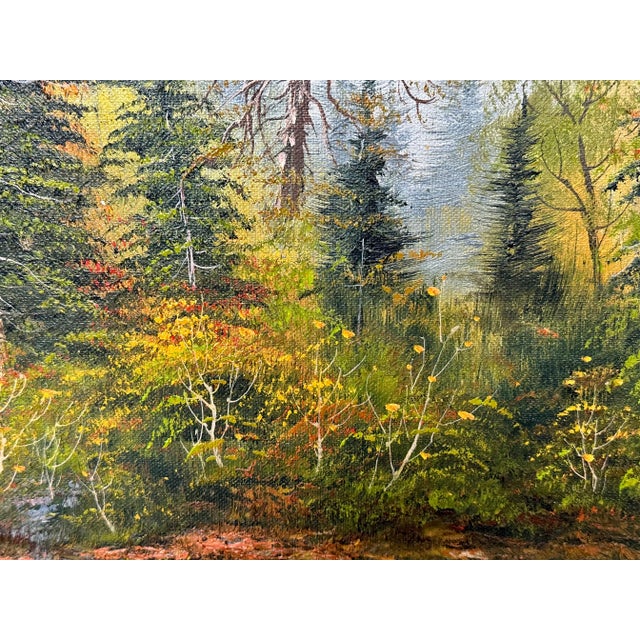 Vintage Original Mountain Landscape Oil Painting of Moraine Lake Canada ...