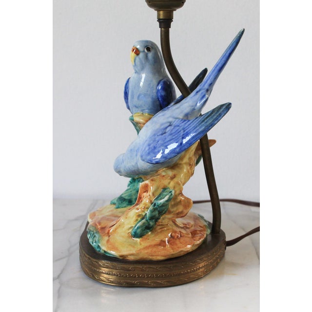 Vintage Stangl Pottery Double Parakeets Table Lamp | Chairish