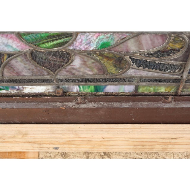 Antique Arched Leaded Stained Glass Church Window 149 X 59 In. | Chairish