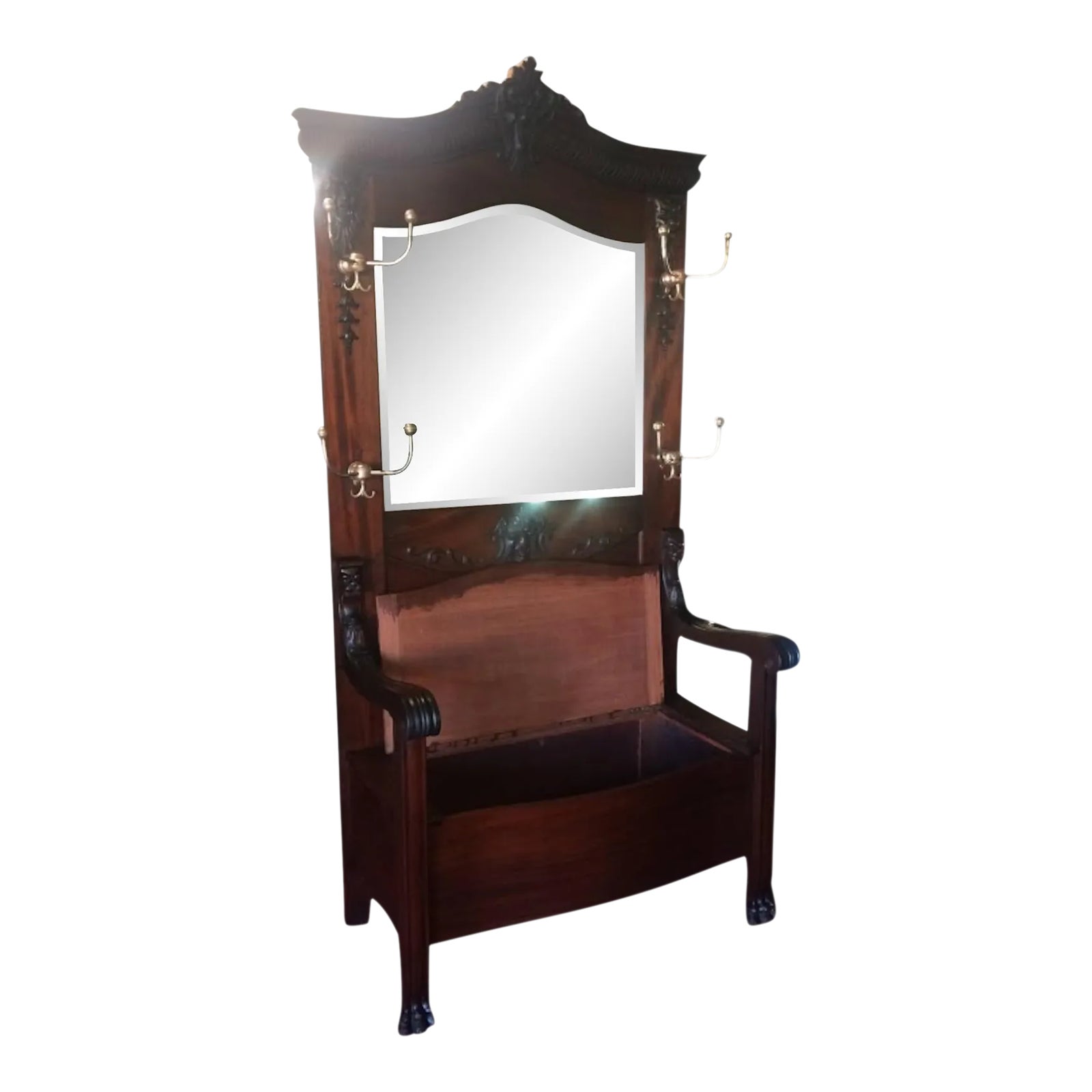 Antique Hall Tree, Mahogany Hall Tree, r.j. Horner Hall Tree, Victorian ...