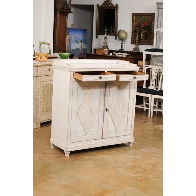 Swedish 1810s Gustavian Period Painted Sideboard with Carved Diamond ...
