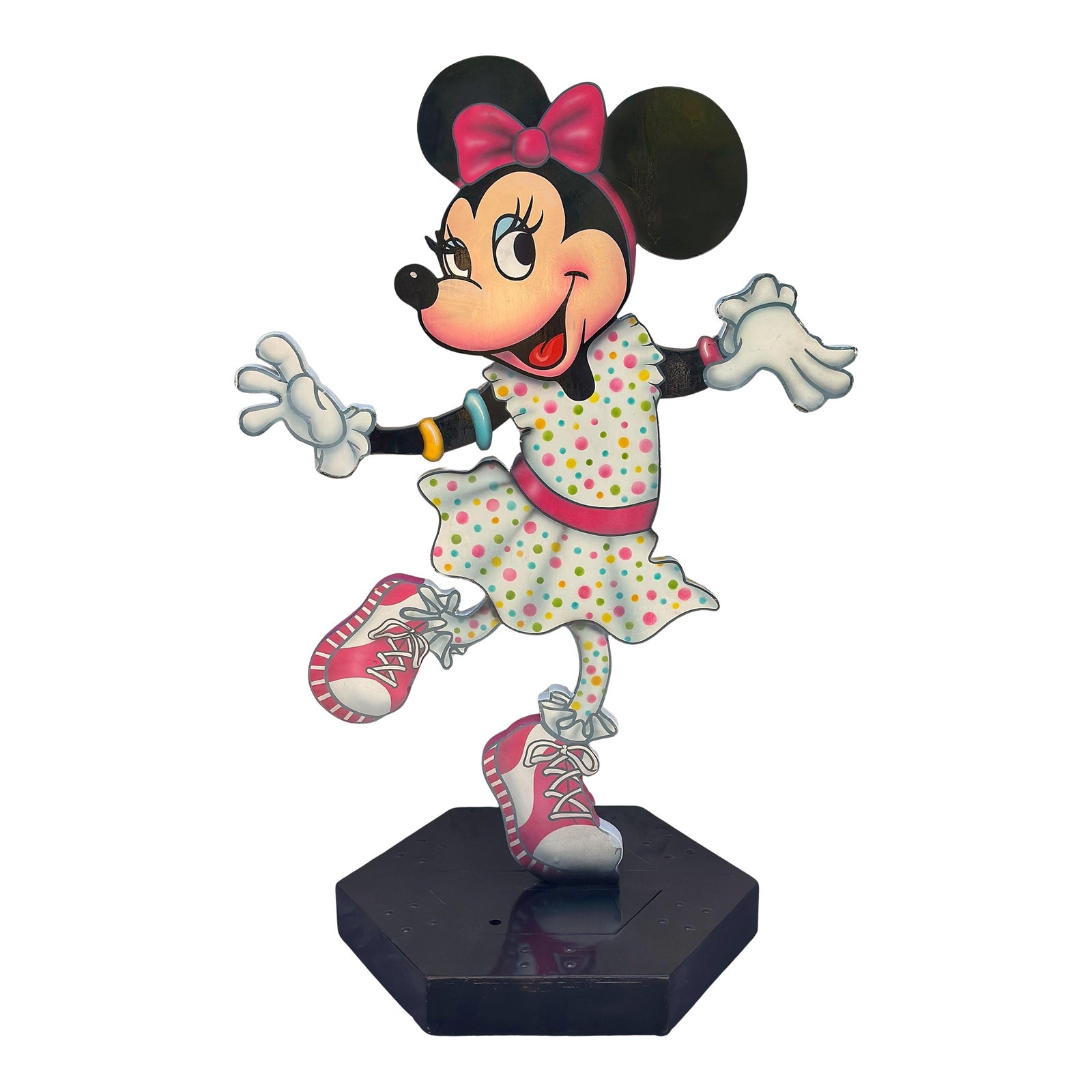 Walt Disney Life-Size Sculpture of Dancing Minnie Mouse on Wheeled Base ...