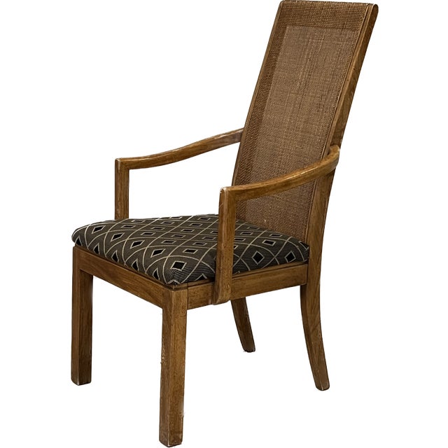 1970s Set of 6 Postmodern Caned Weaved & Solid Wood Dining Chairs by ...