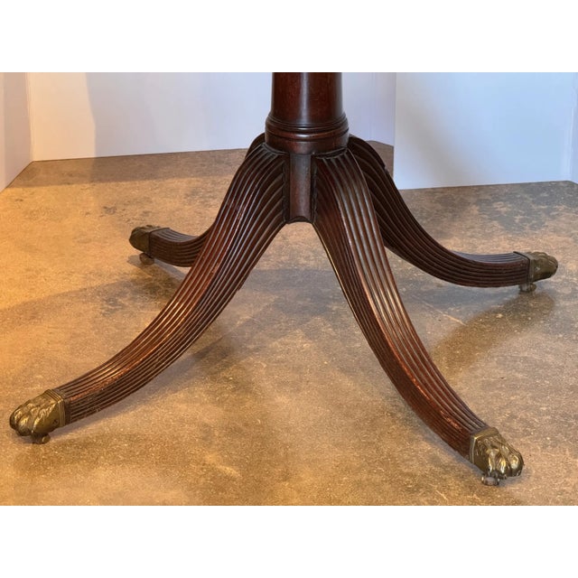 Round Table With Leather Top | Chairish