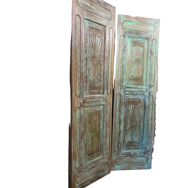 Vintage Spanish Revival Carved Wood Barn Door | Handcrafted Solid Wood ...