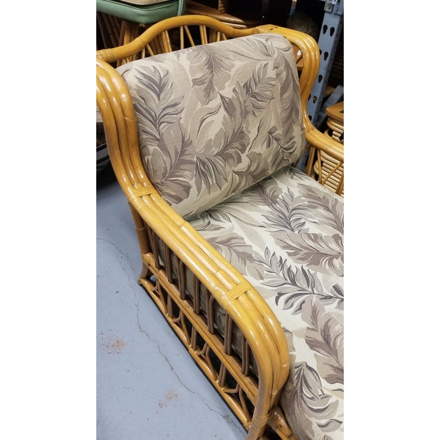1950s Restored Rattan Three-Strand Arms Chaise Lounge With Reed Rattan ...