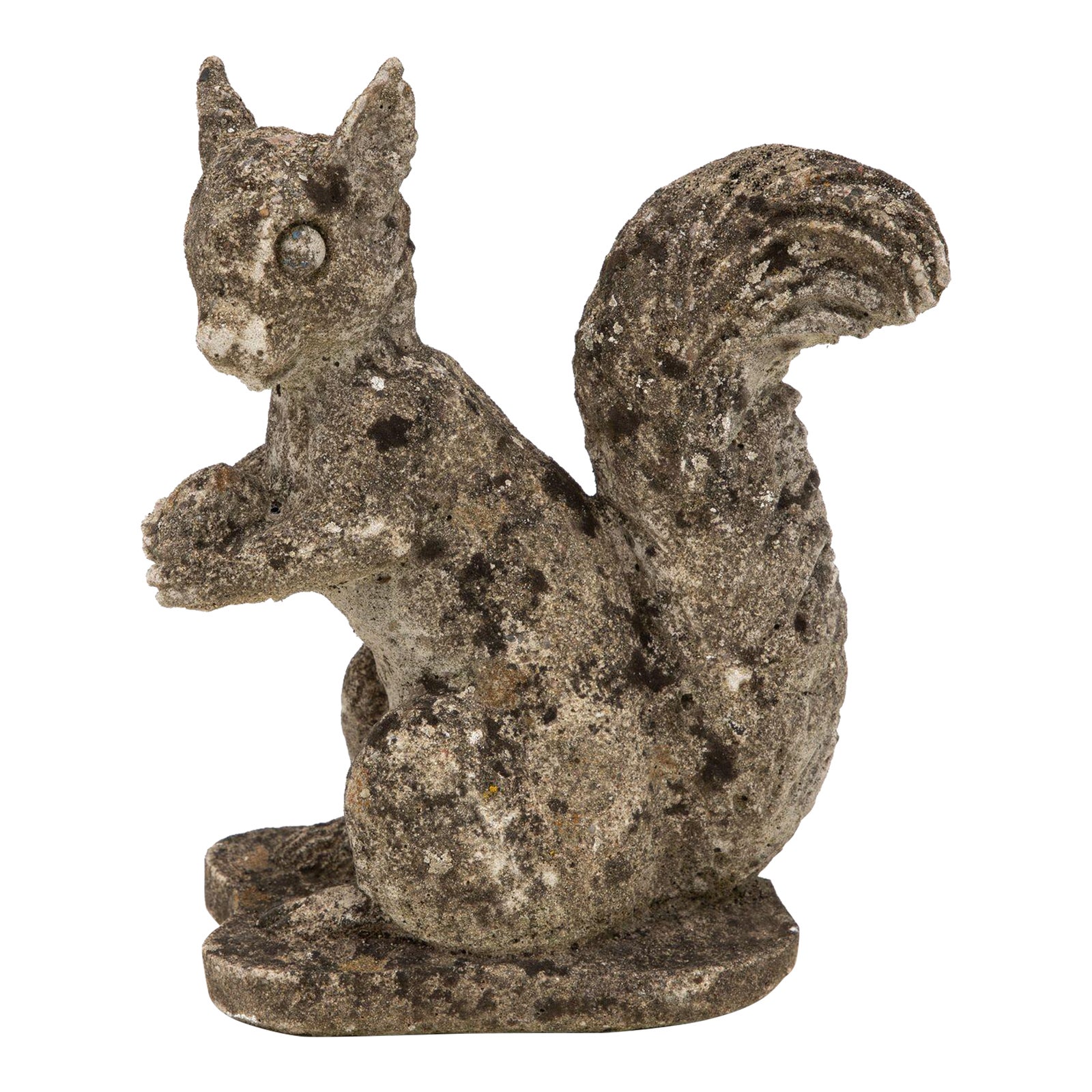 Reconstituted Stone Squirrel Garden Ornament, 20th Century | Chairish