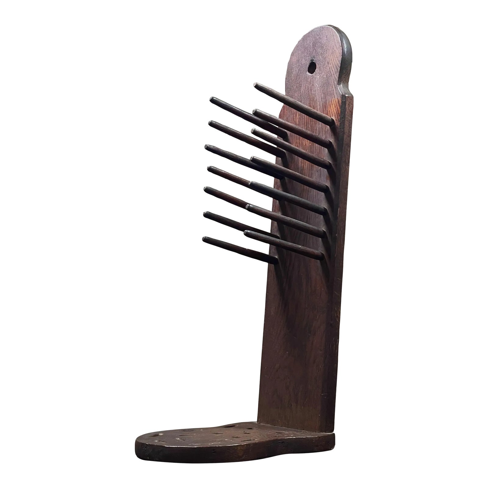 Antique Primitive Sculptural Hand Built Chestnut Loom Rack | Chairish