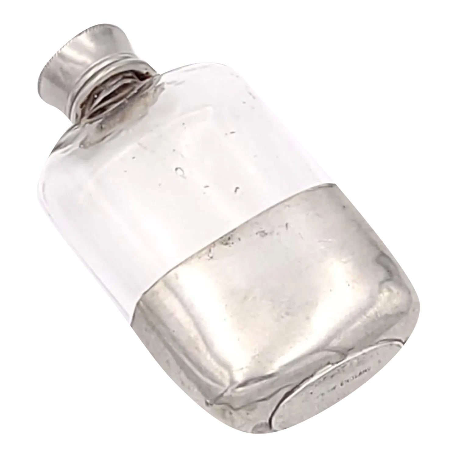 Circa 1940 Silverplate Crystal Flask | Chairish