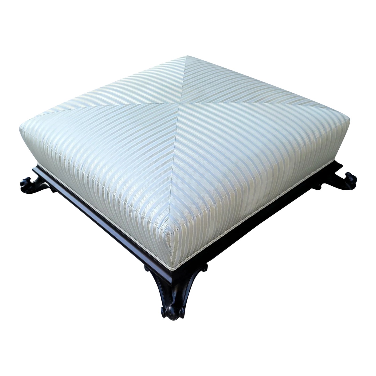 Baker Furniture Large Low Ottoman | Chairish