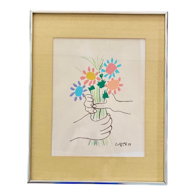 Pablo Picasso Vintage Mid Century Modernist Lithograph Print Metal ...